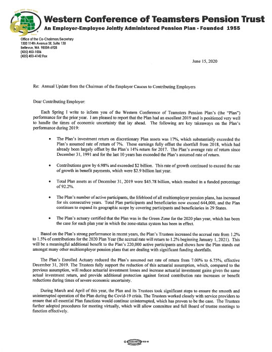 Letter from Employer Chairman | The Western Conference of Teamsters ...